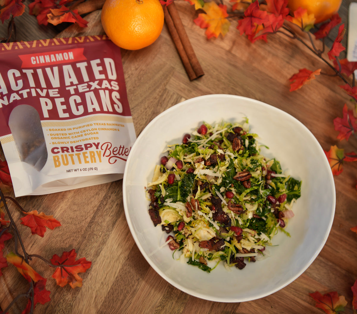 Cinnamon Activated Pecan Shaved Brussels Sprout Salad – The Art of Pecan